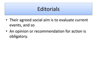 The structure of newspaper editorials | PPTX