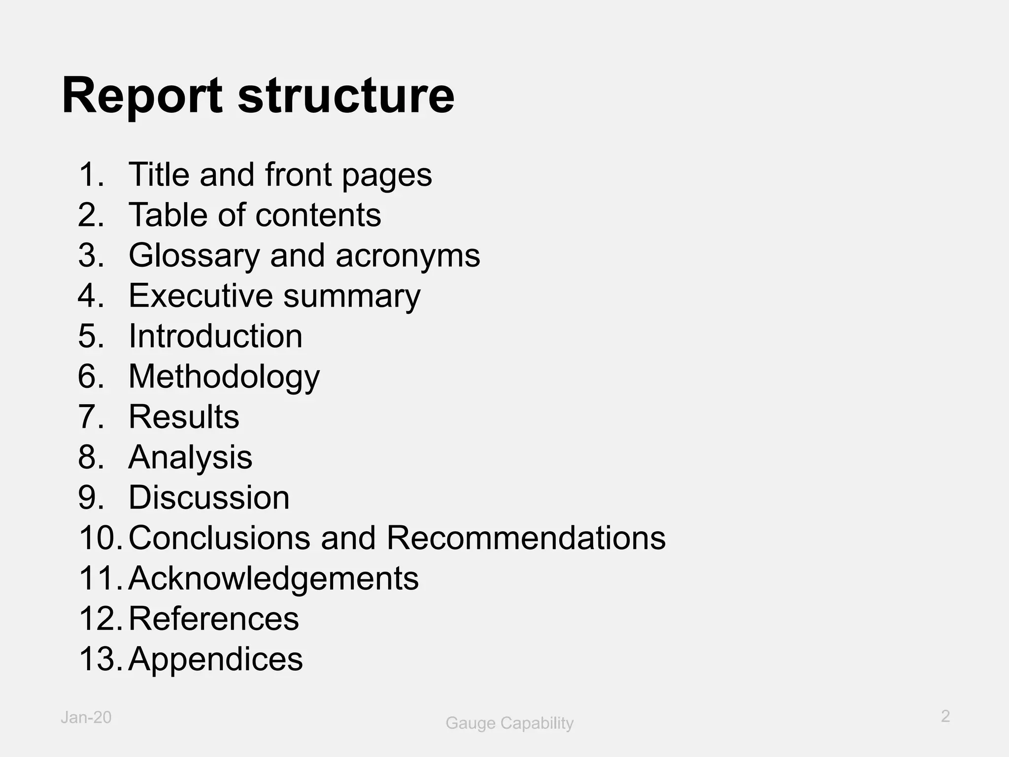 The structure of reports | PDF