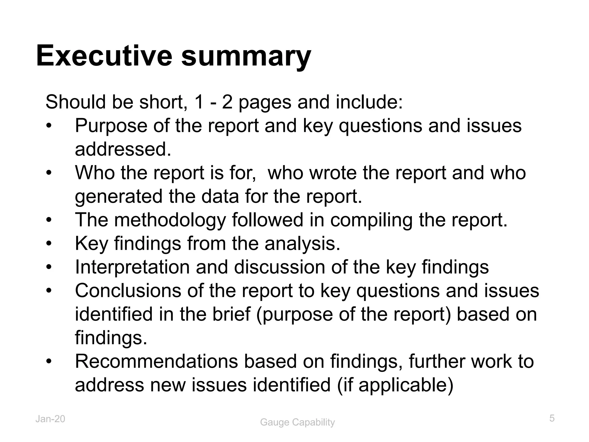 The structure of reports | PDF
