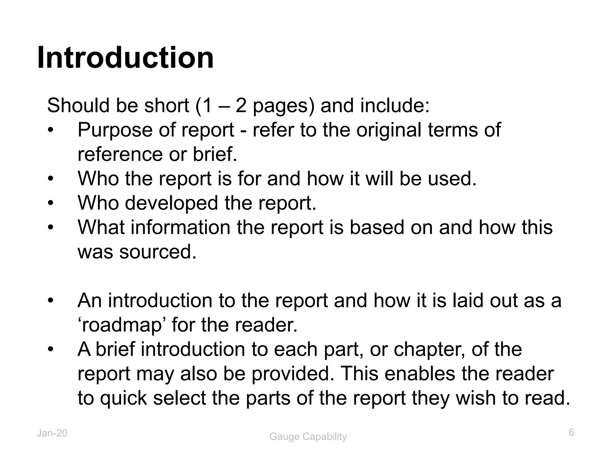 The structure of reports | PDF