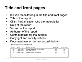 The structure of reports | PDF