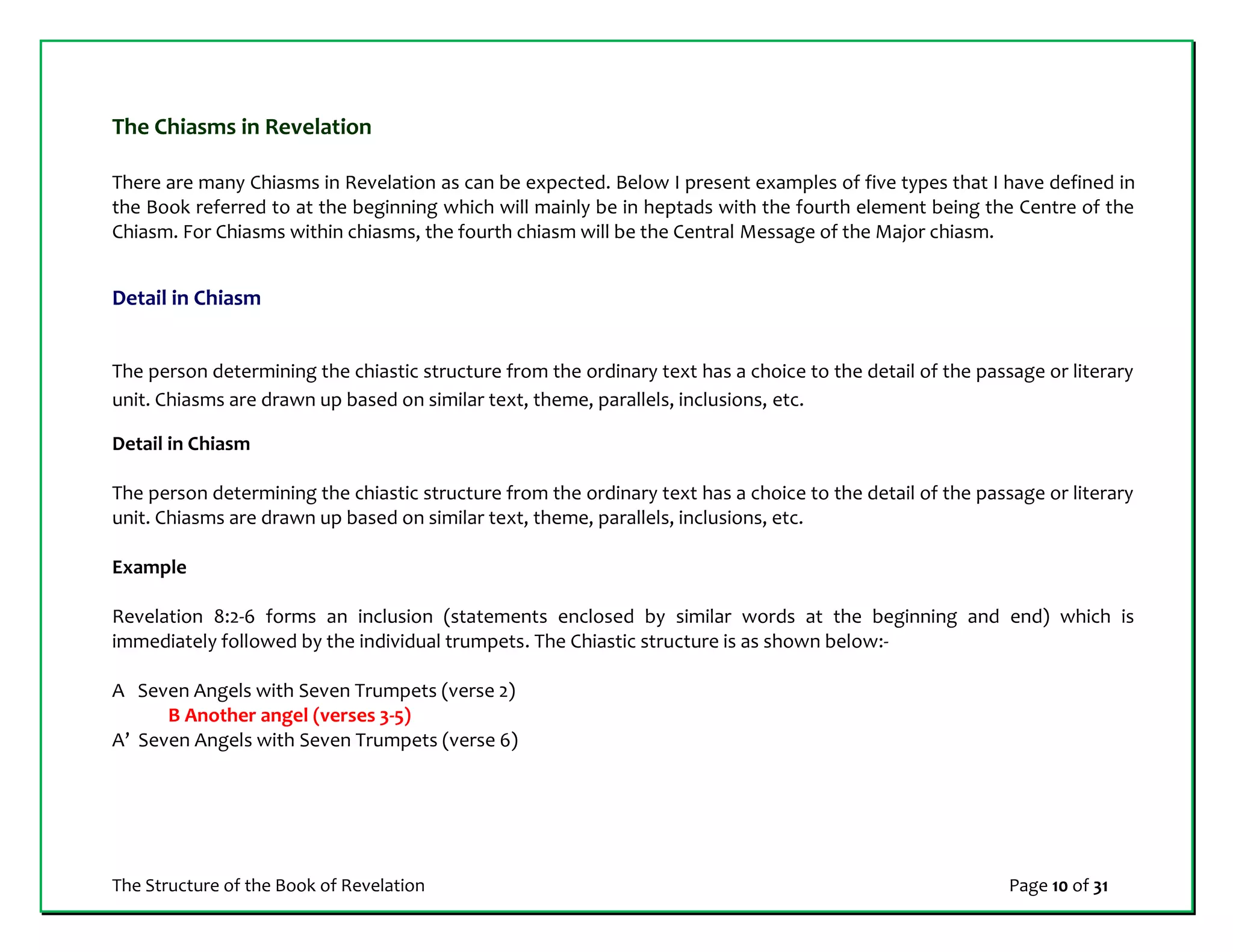The Structure of the Book of Revelation | PDF