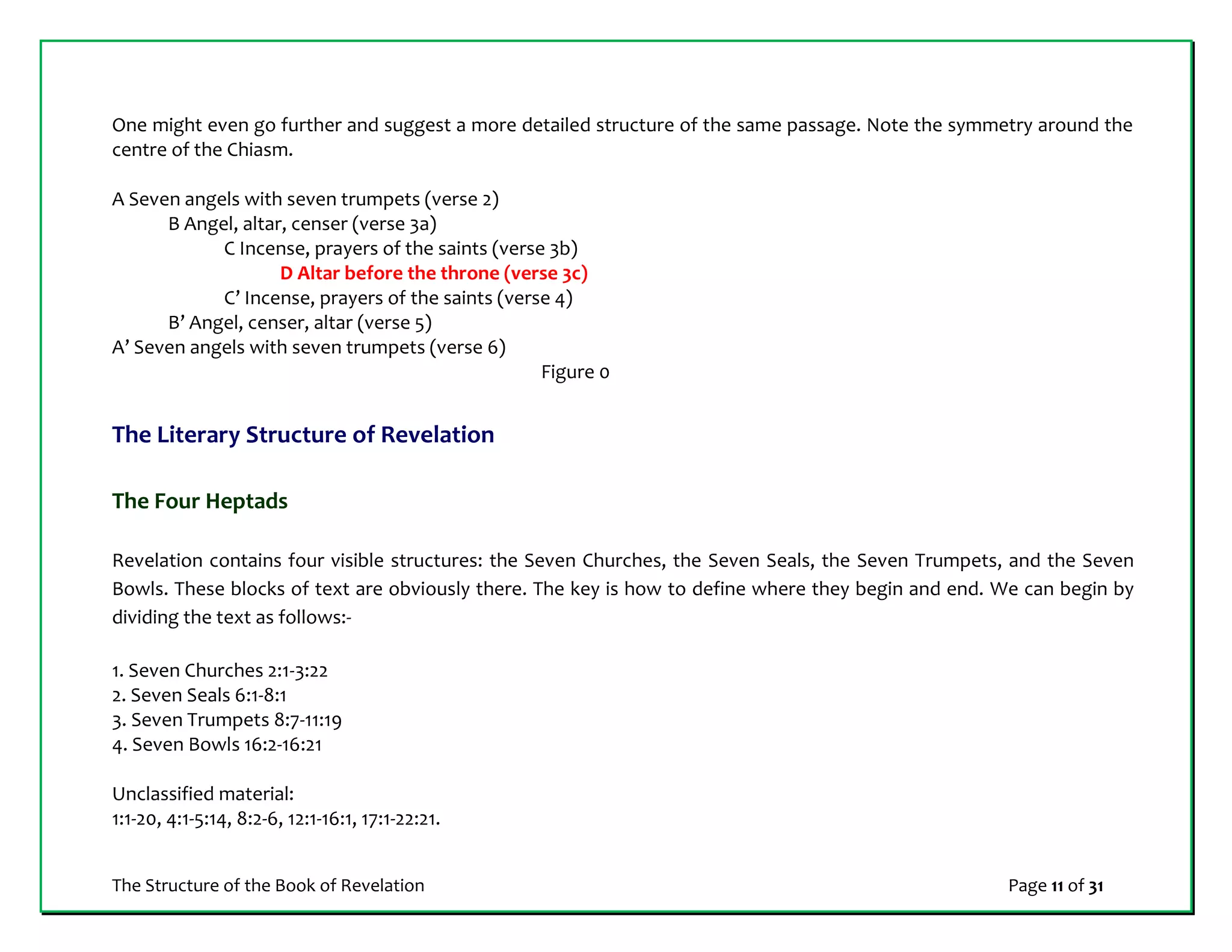 The Structure of the Book of Revelation | PDF