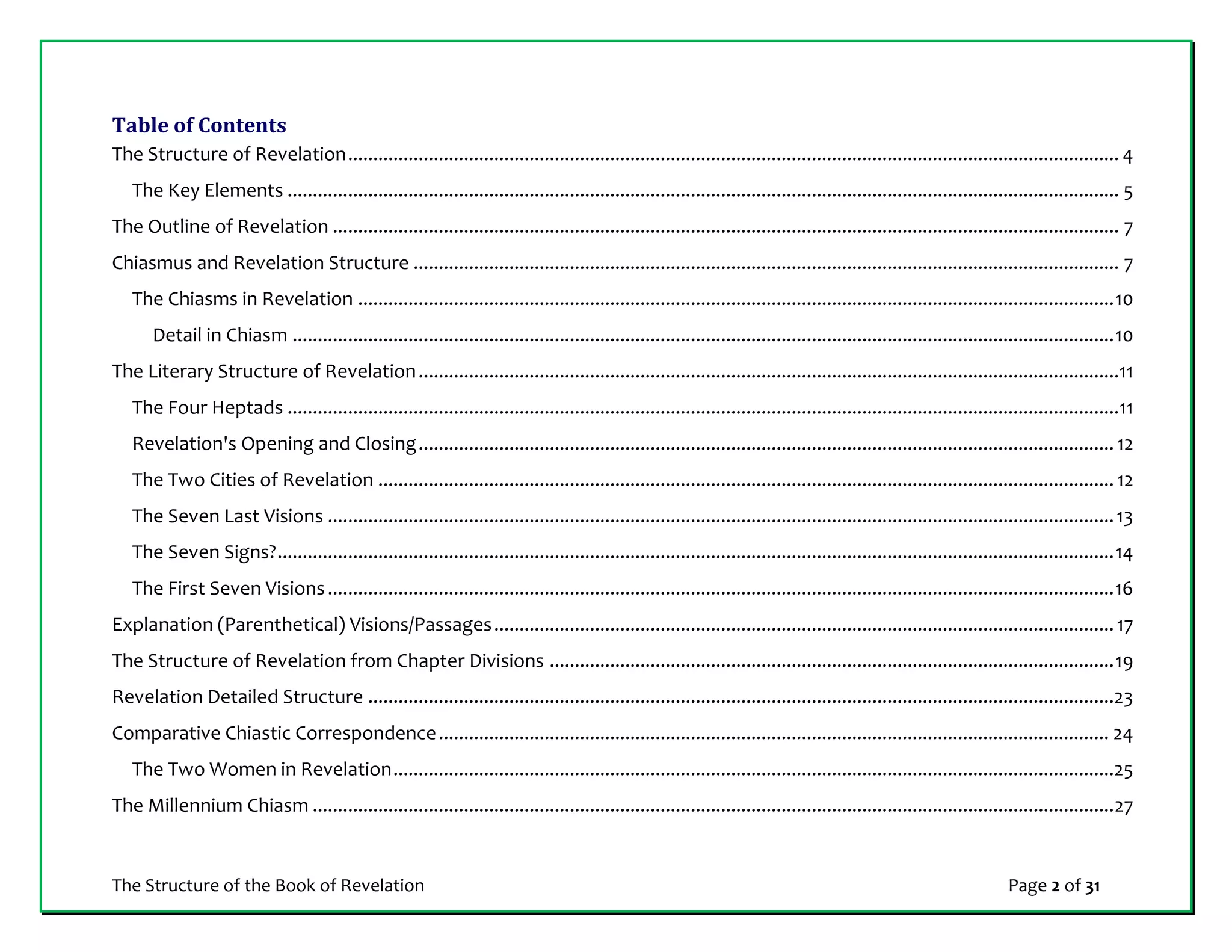 The Structure of the Book of Revelation | PDF