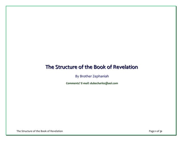The Structure of the Book of Revelation | PDF