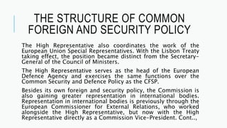 The structure of the Common Foreign and Security Policy External ...