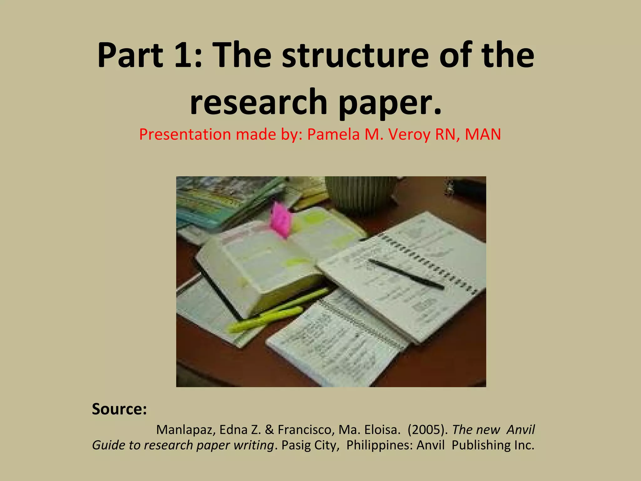 The structure of the research paper | PPT