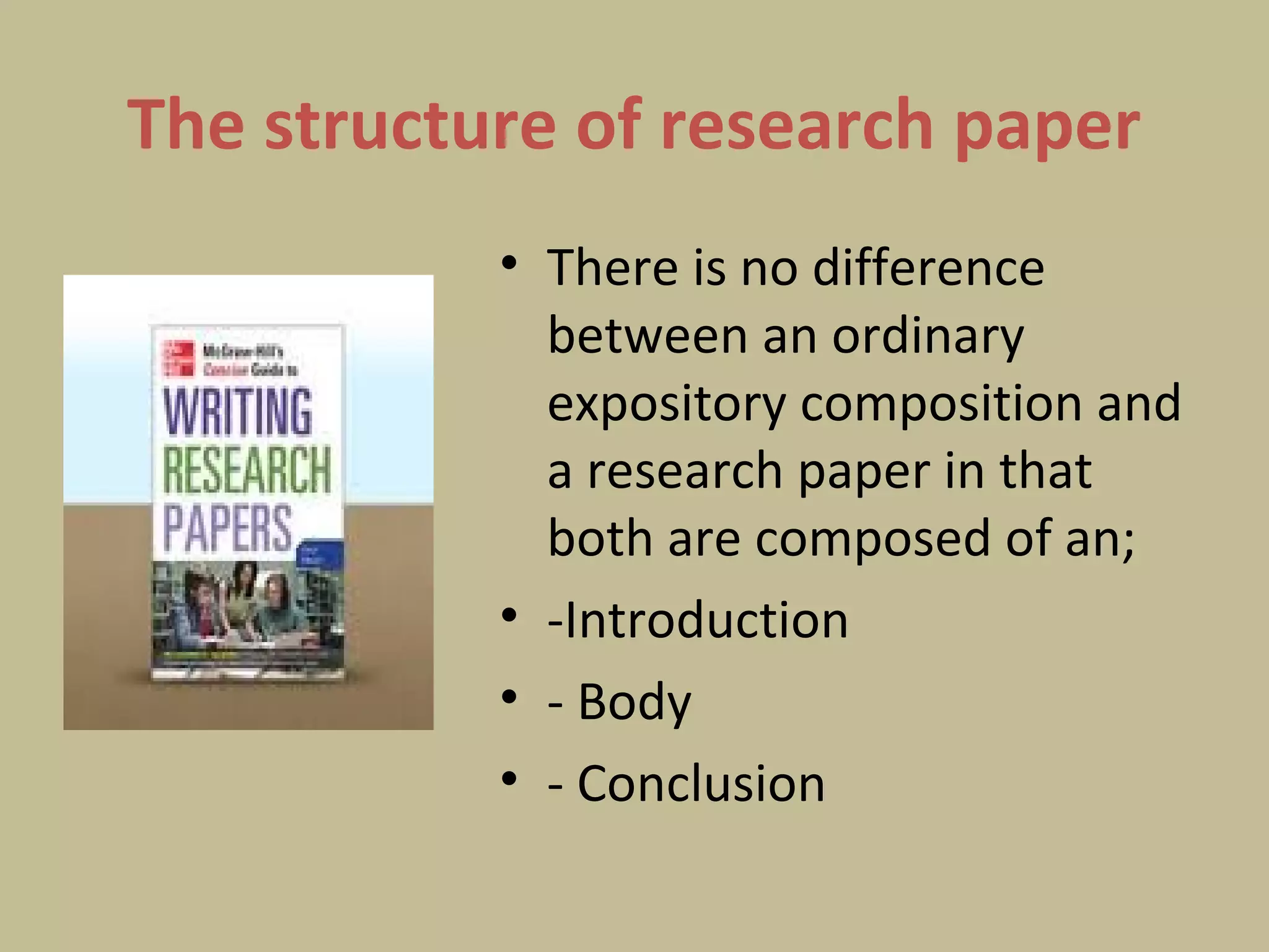 The structure of the research paper | PPT