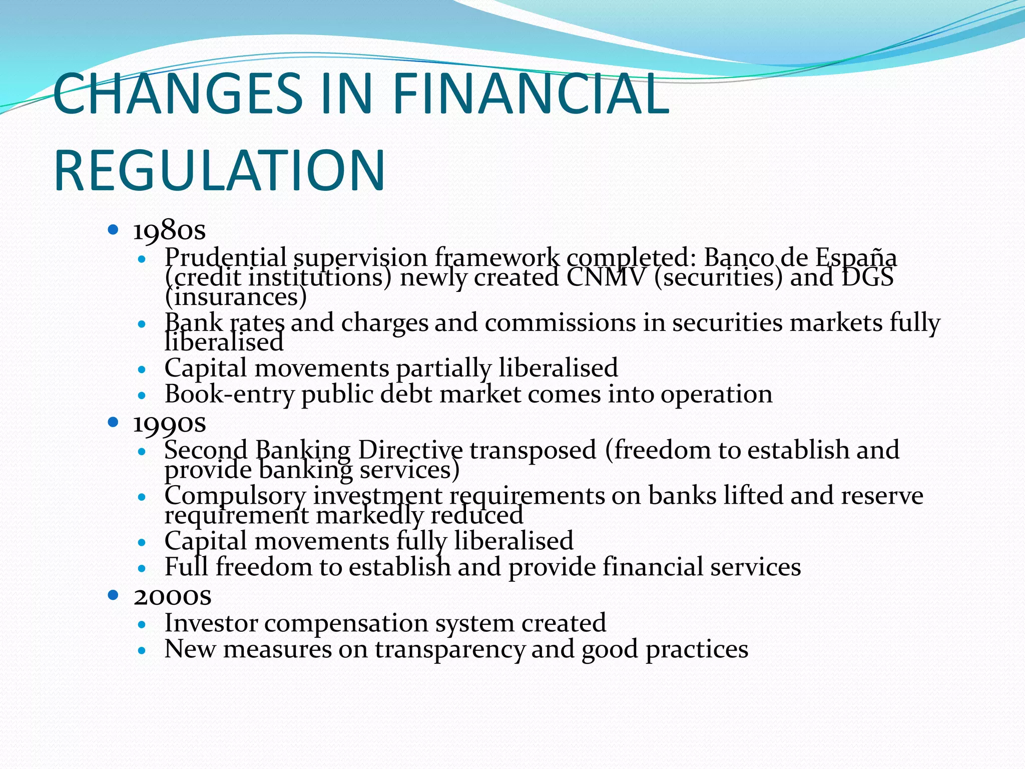 The structure of the spanish financial system | PPTX