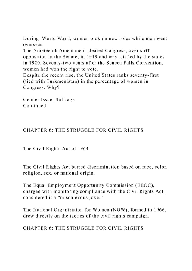 The Struggle for Civil Rights Chapter 6CHAPTER 6 T.docx