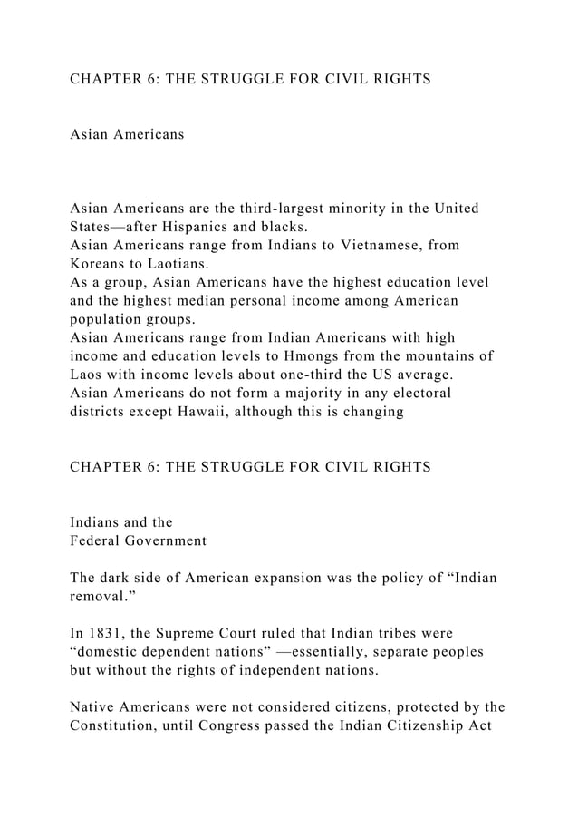 The Struggle for Civil Rights Chapter 6CHAPTER 6 T.docx