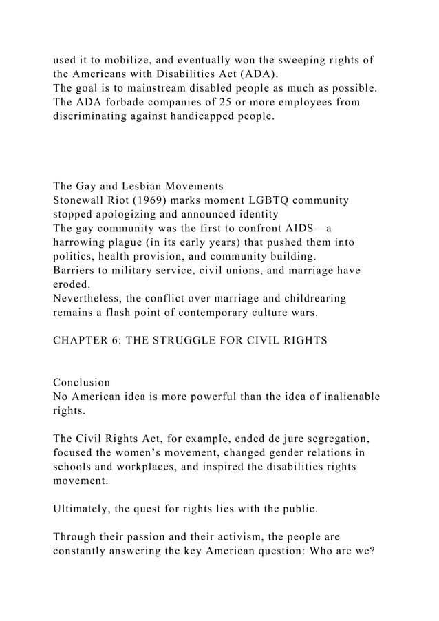 The Struggle for Civil Rights Chapter 6CHAPTER 6 T.docx