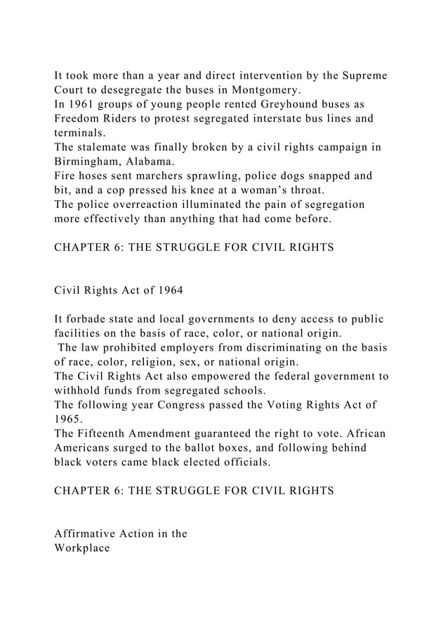The Struggle for Civil Rights Chapter 6CHAPTER 6 T.docx