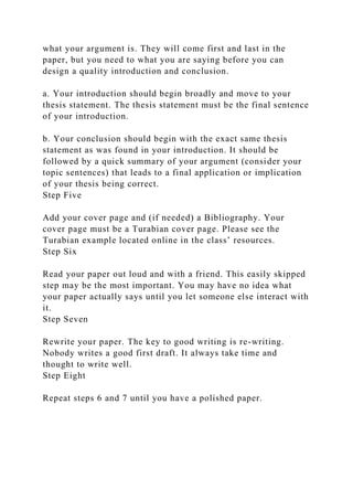 The student will craft a brief three page essay that summarizes an.docx