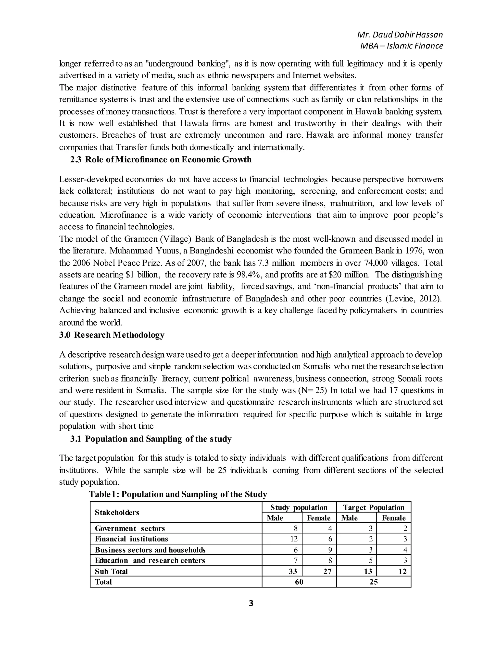 Financial Institutions and Economic Growth in Somalia | DOCX