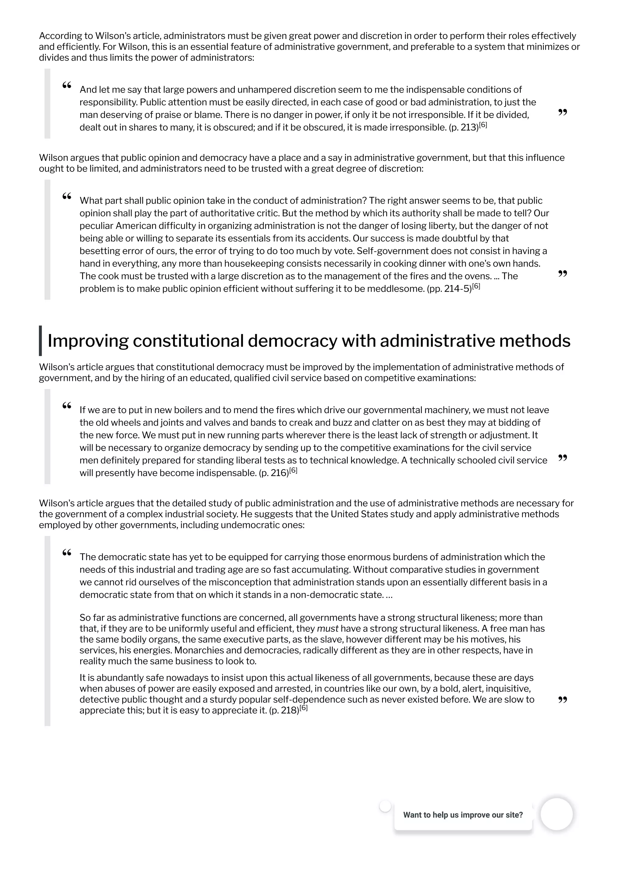 The study of administration by woodrow wilson (1887) | PDF
