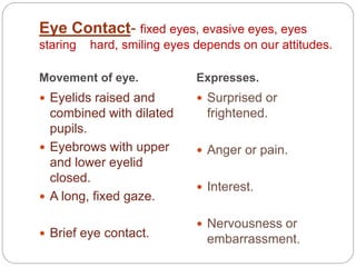 The study of body language | PPTX | Eye and Vision Conditions ...
