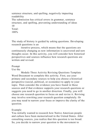 The study of history is guided by asking questions. Developing res.docx