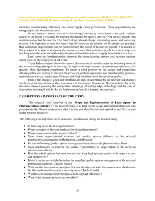 The study of scope and implementation of lean aspects | PDF