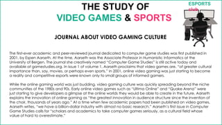 The Study of Video Games | PPTX