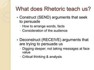 The study & practice of rhetoric | PPTX