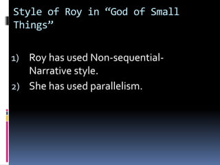 Title of "God of small things" by Arundhati Roy | PPTX