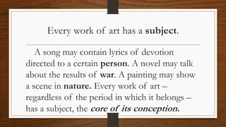 The subject of art | PPTX