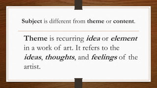 The subject of art | PPTX