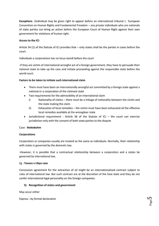 The subject of international law | PDF