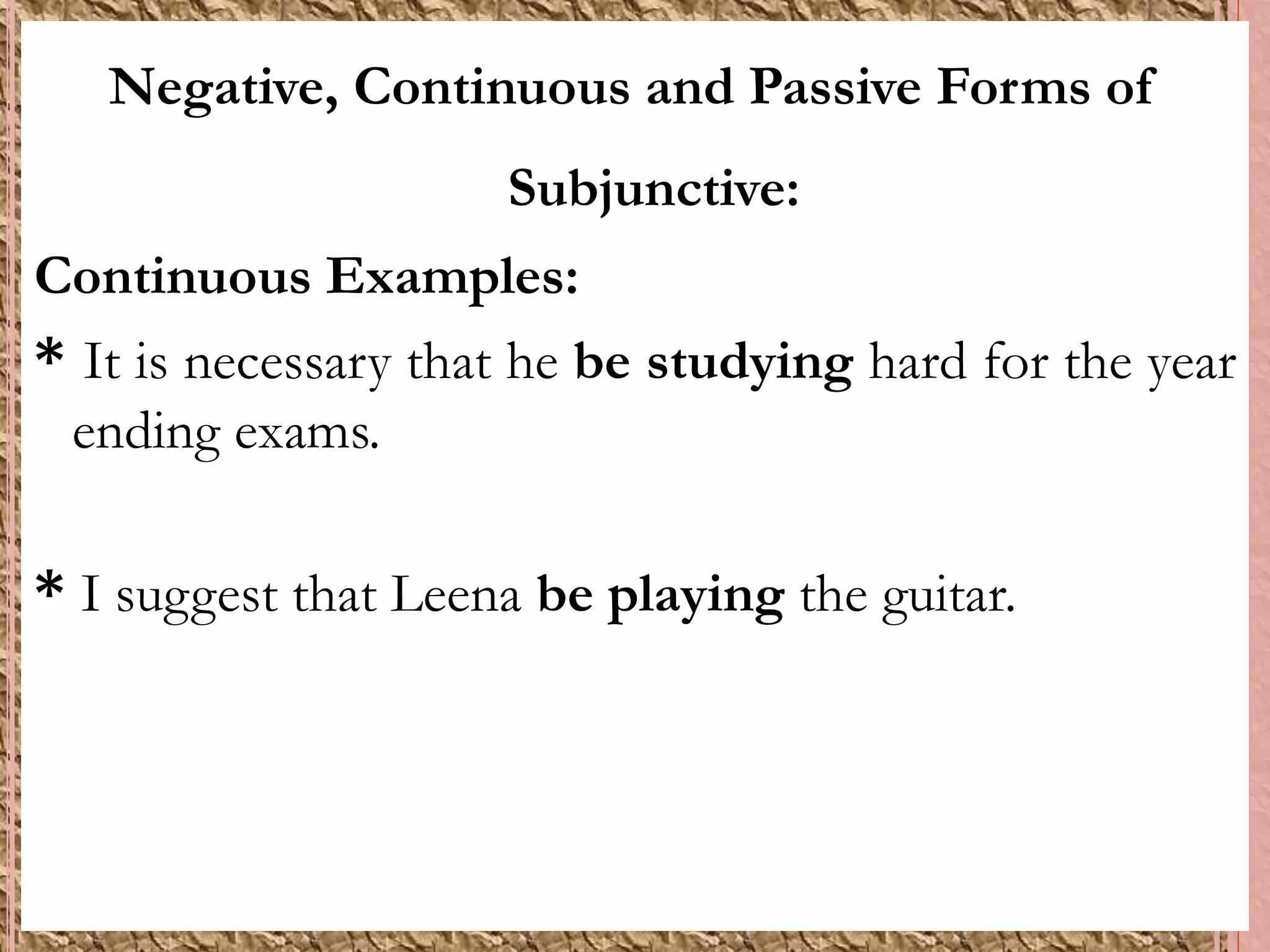 The Subjunctive Mood | PPTX