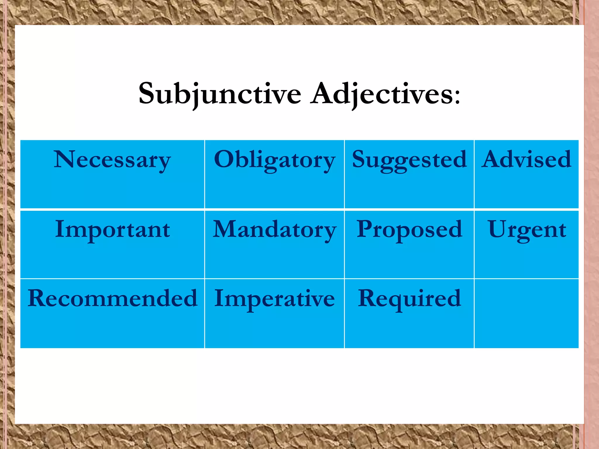 The Subjunctive Mood | PPTX