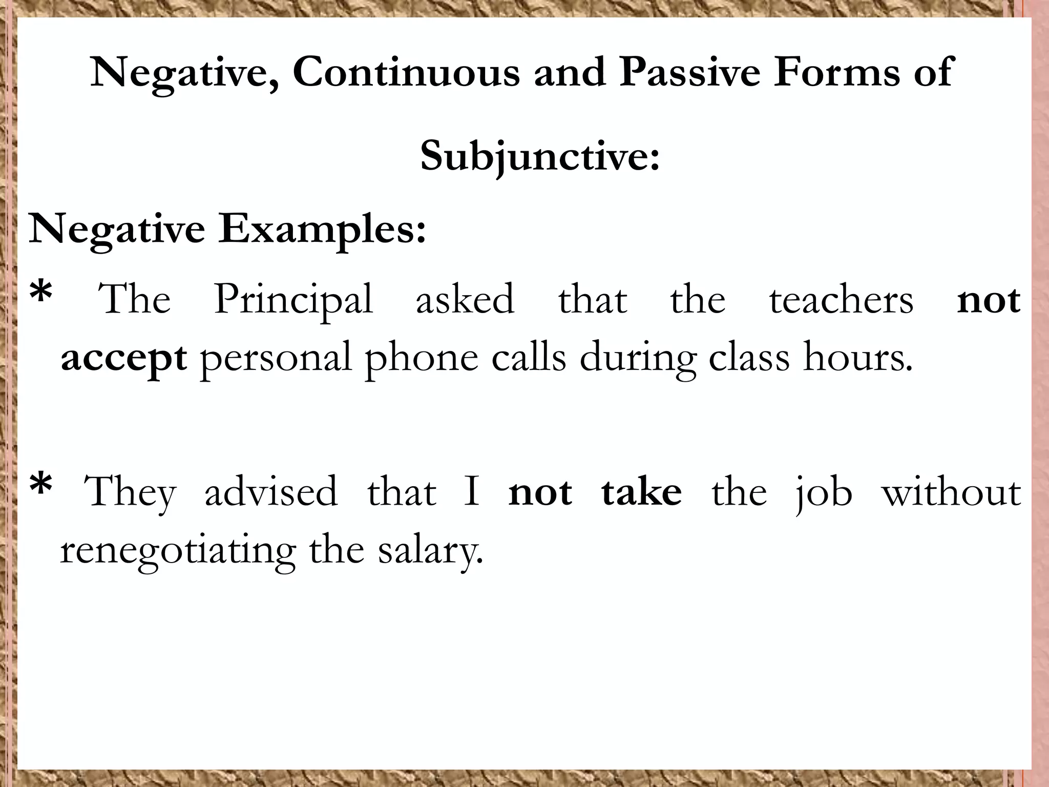 The Subjunctive Mood | PPTX