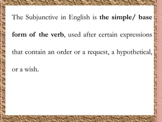 The Subjunctive Mood | PPTX