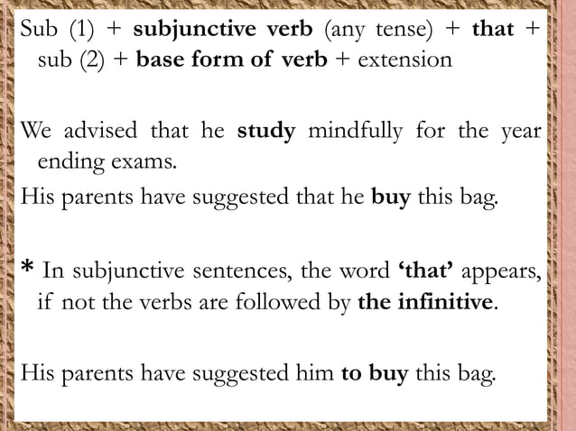 The Subjunctive Mood | PPTX