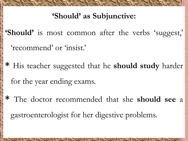 The Subjunctive Mood | PPTX
