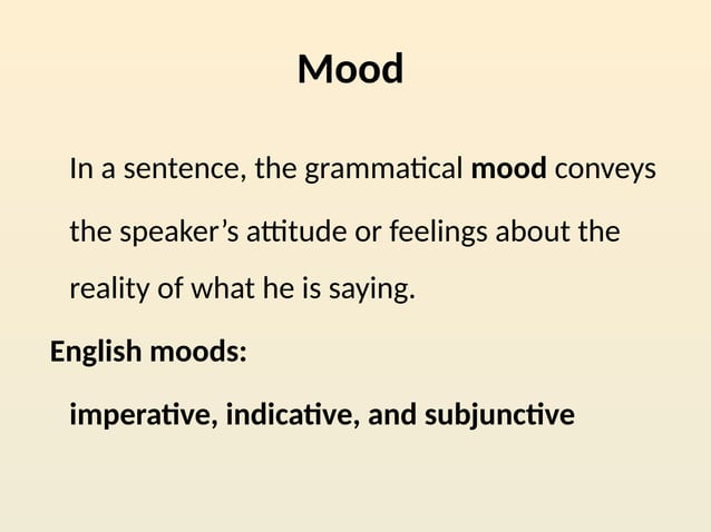 The subjunctive mood and the unreal past | PPTX