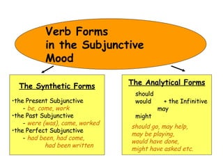 The Subjunctive Mood | PPT