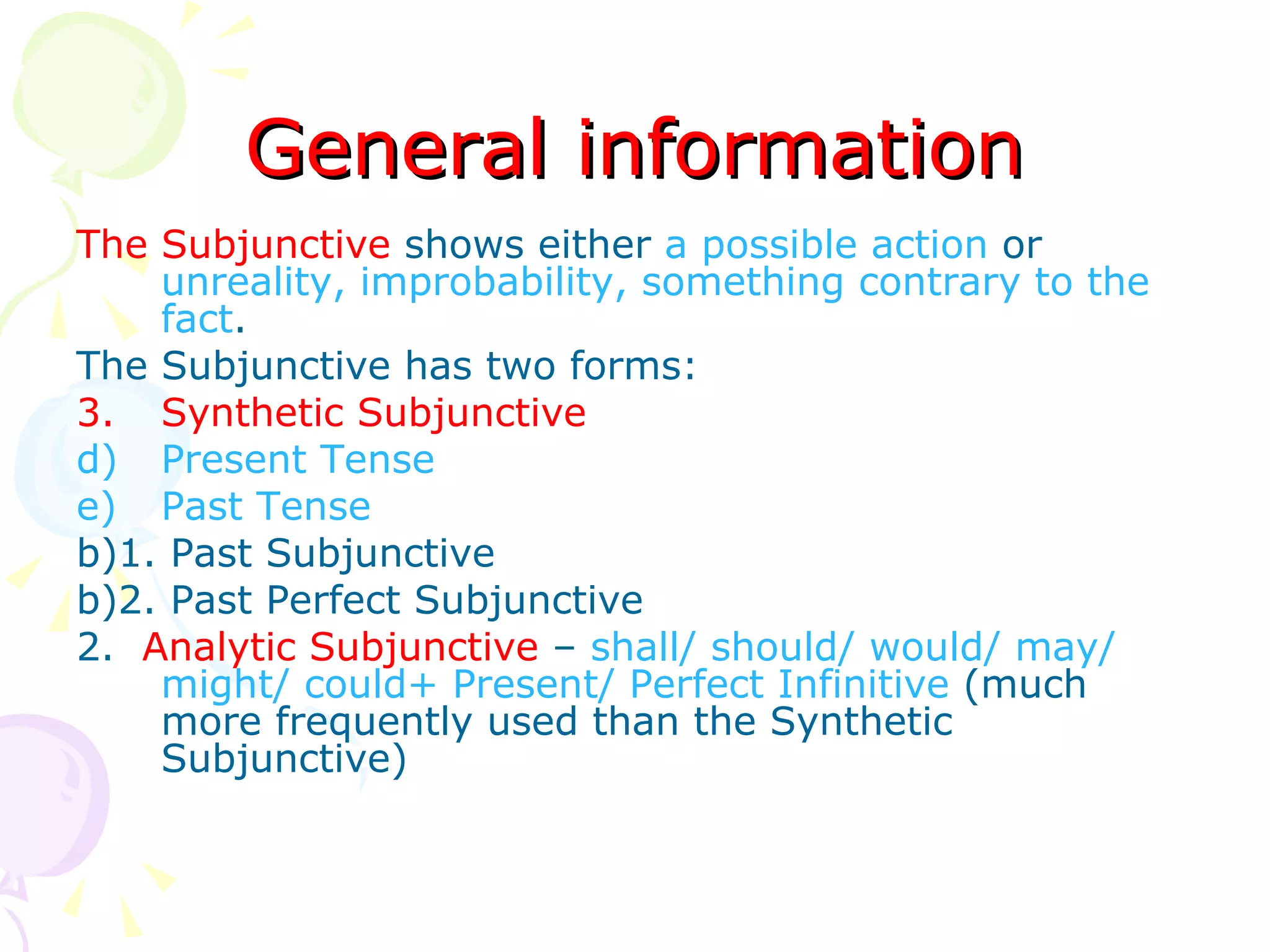 The subjunctive mood | PPT