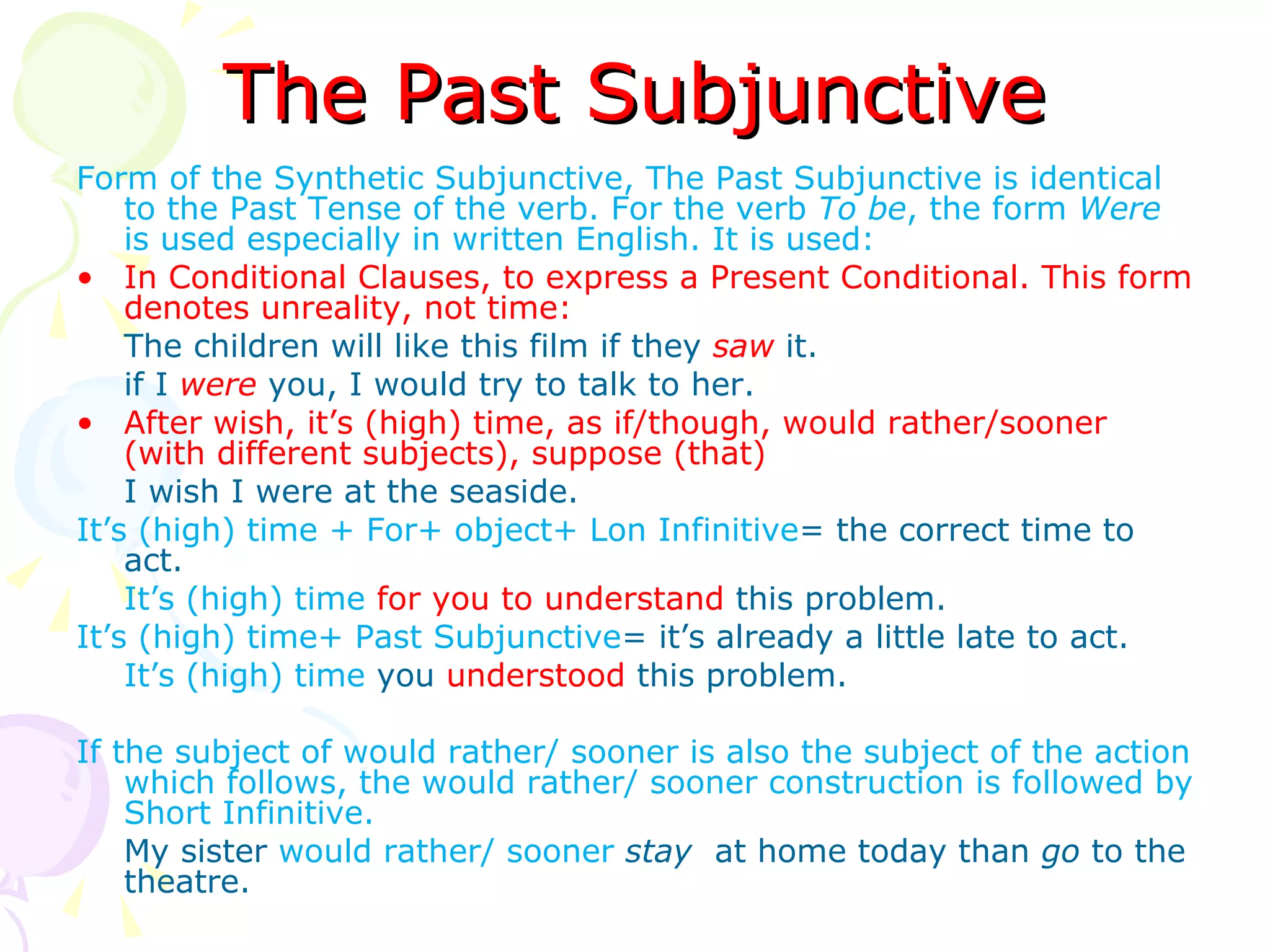 The subjunctive mood | PPT