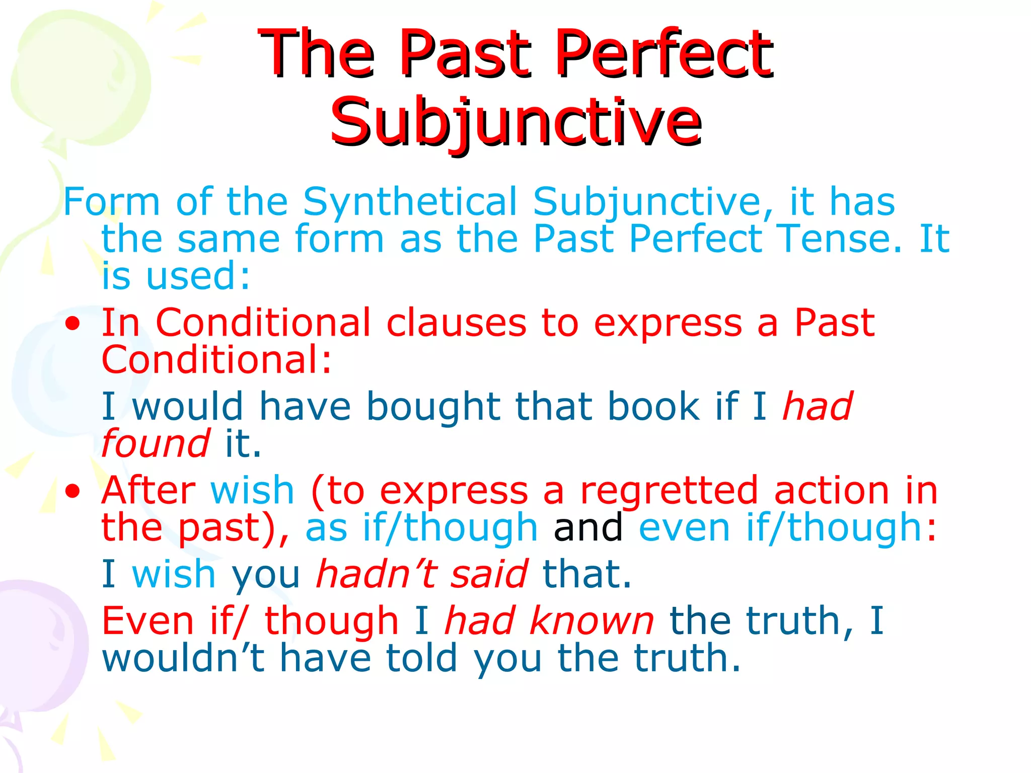 The subjunctive mood | PPT