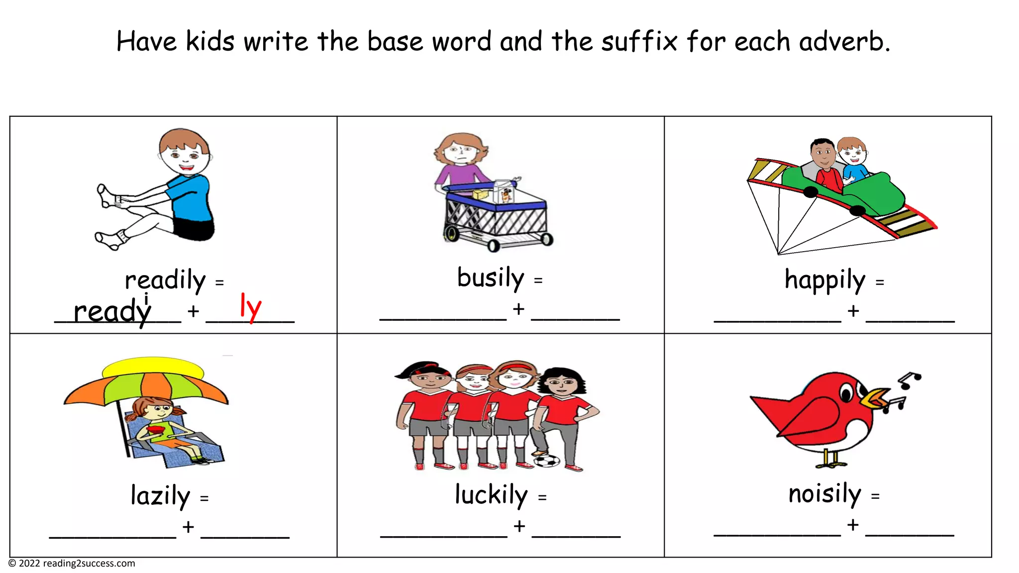 3 Rules of Adding Suffix ly to Words: 1- slow to slowly, 2- happy to ...