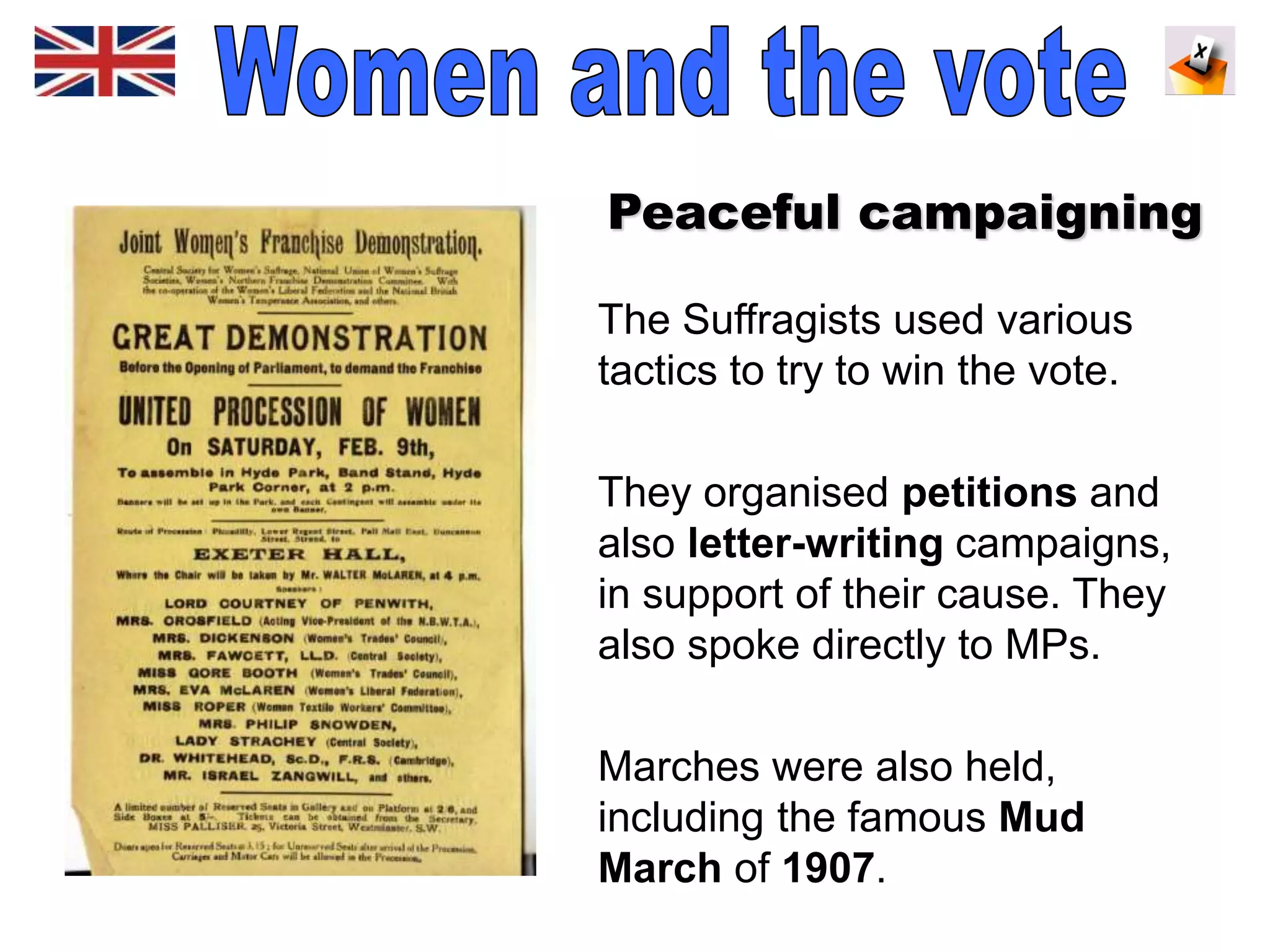 Women and the vote - The Suffragists | PPT