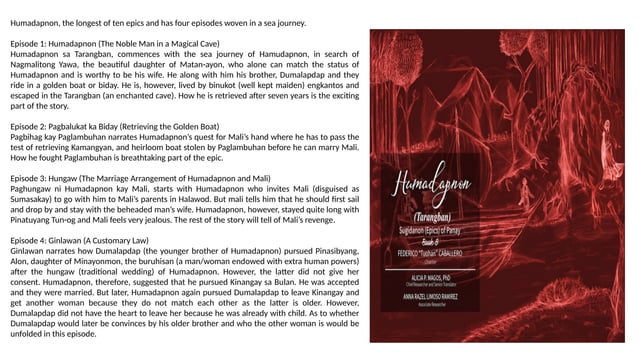 The Sugidanon of Panay - Epic- Chantings | PPTX | Cricket | Sports