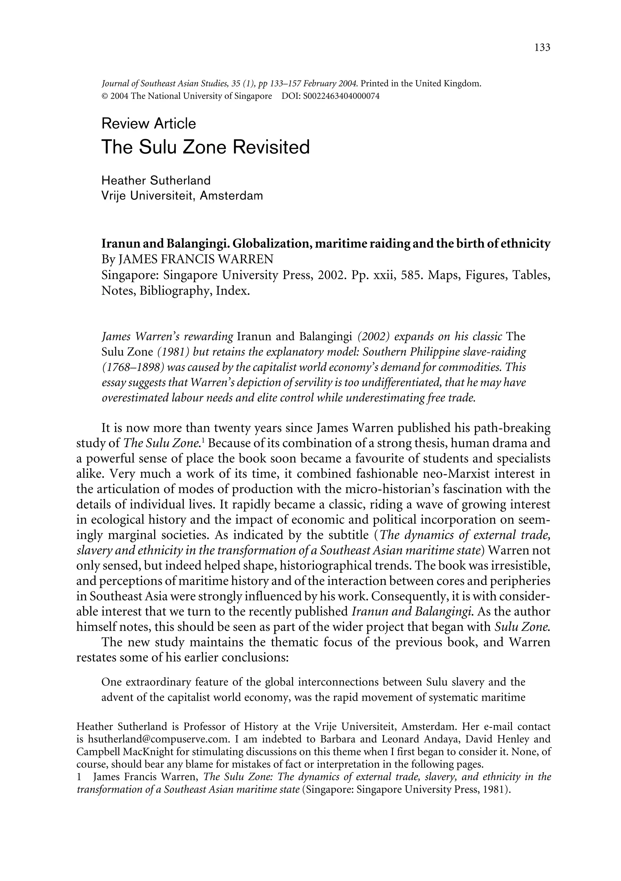 The sulu zone revisited | PDF