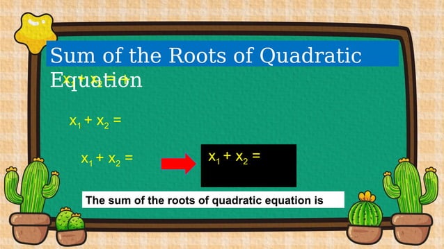 The Sum And The Product Of Roots Of Quadratic Equationspptx Physics Science