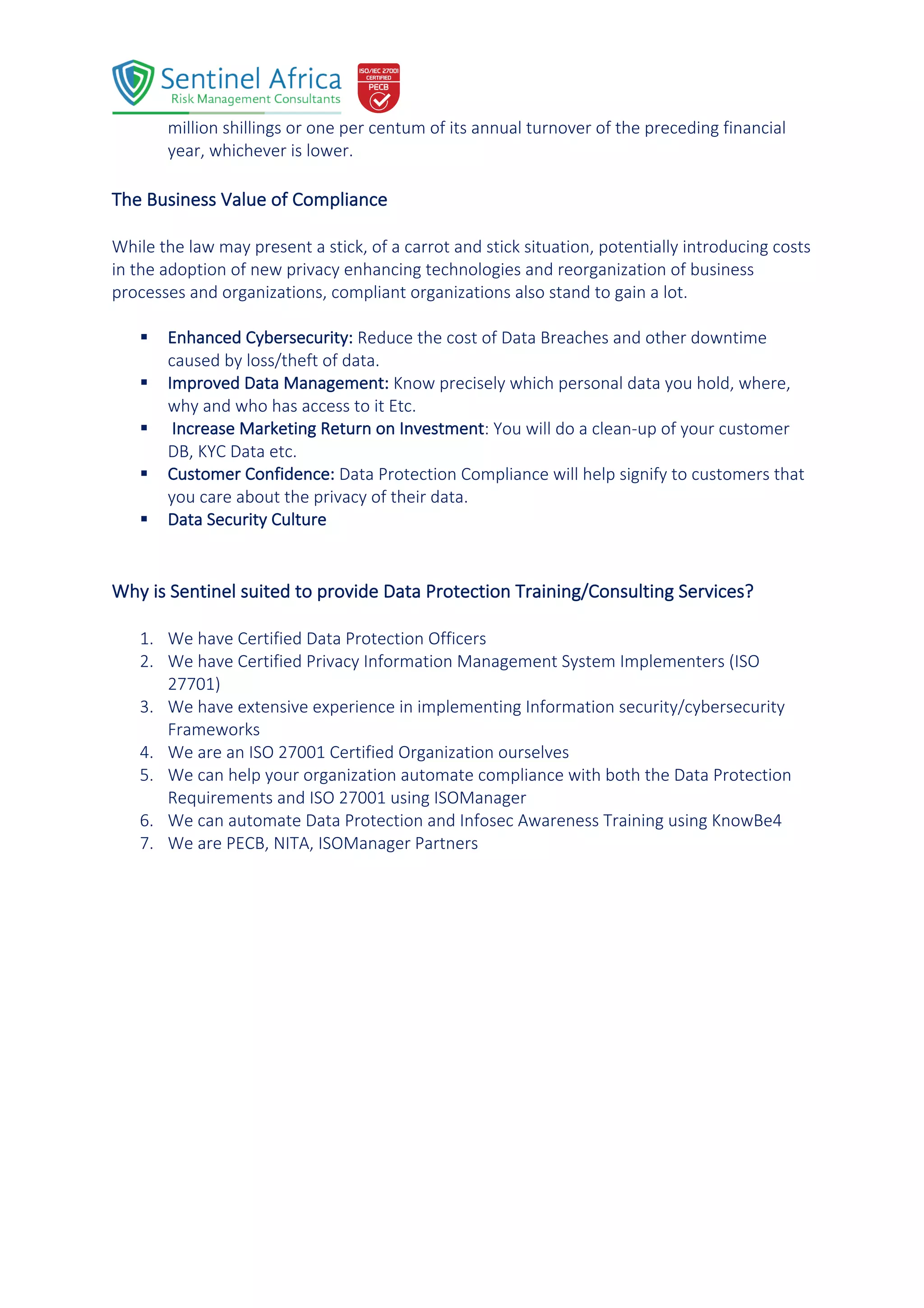 The Summary Guide to Compliance with the Kenya Data Protection Law | PDF