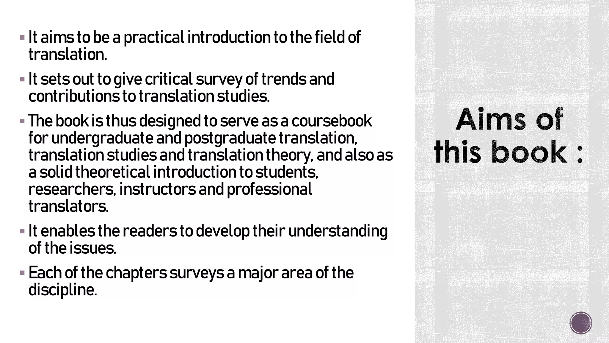 The summary of `Introducing Translation Studies` by Jeremy Munday | PDF