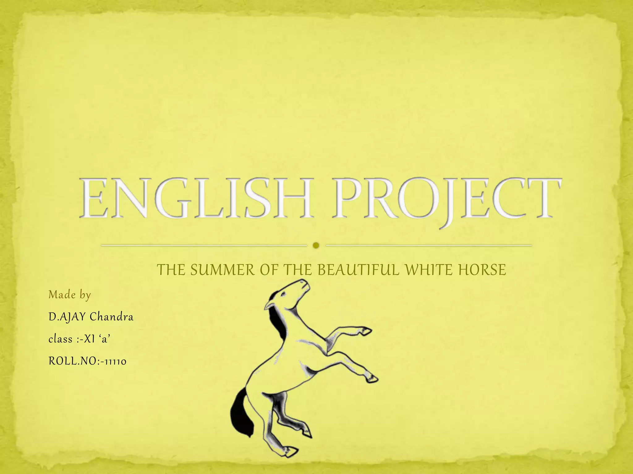 The summer of beautiful white horse | PPTX