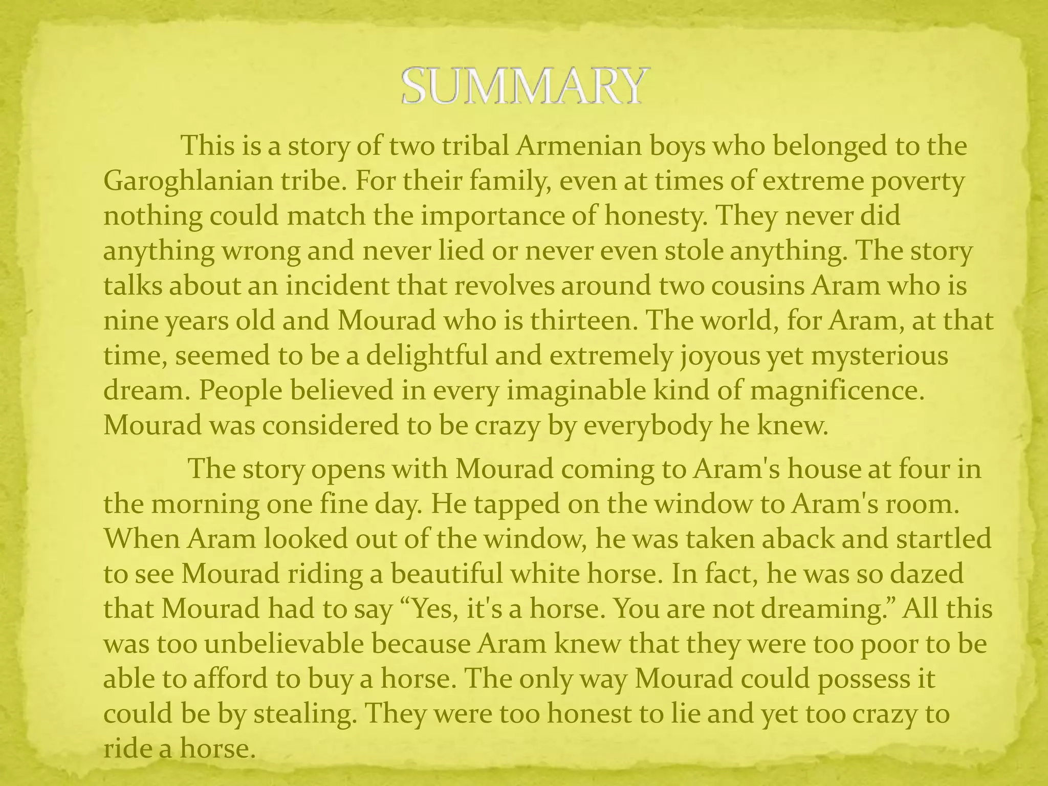 The summer of beautiful white horse | PPTX