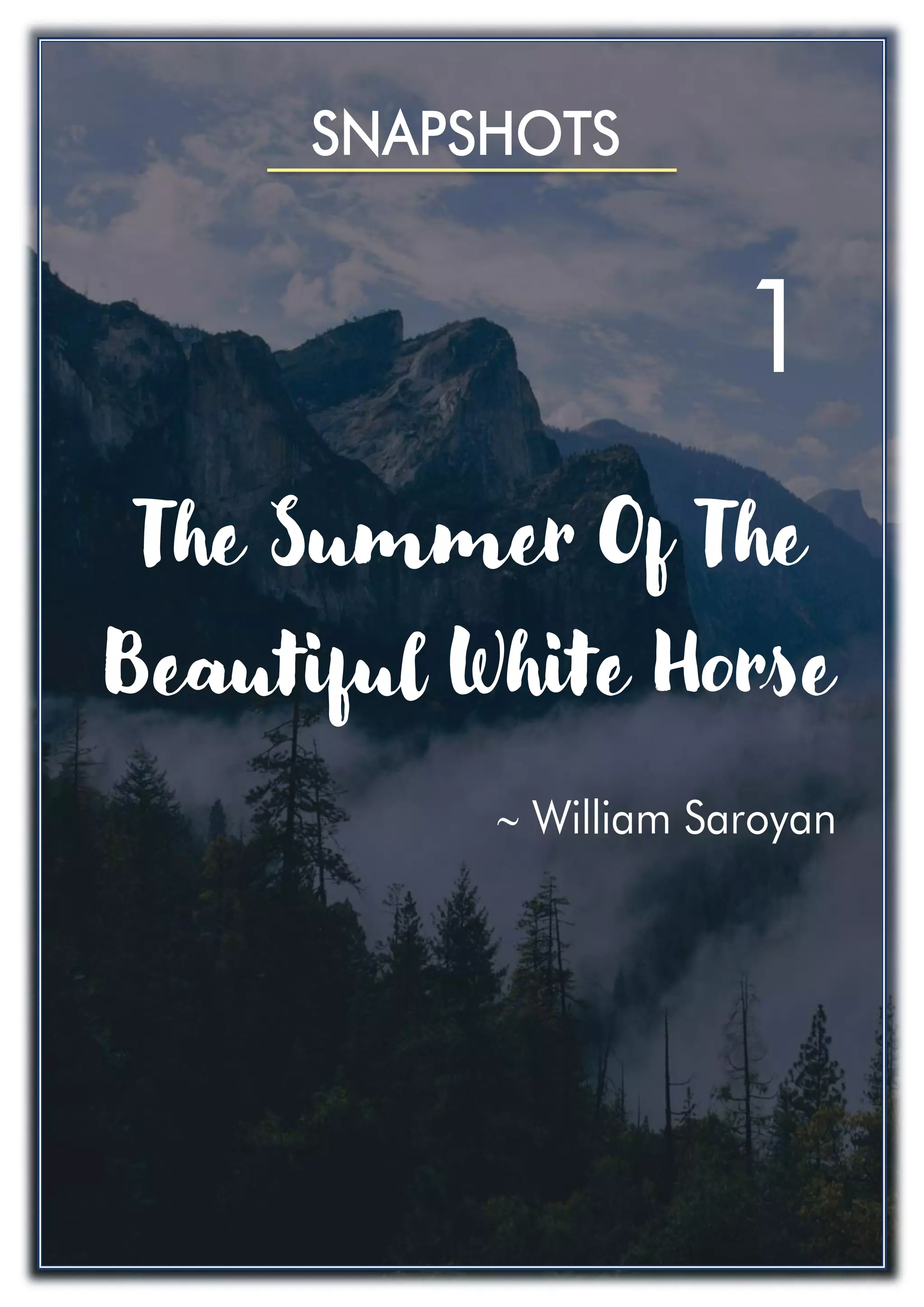 The Summer of Beautiful White Horse | PDF